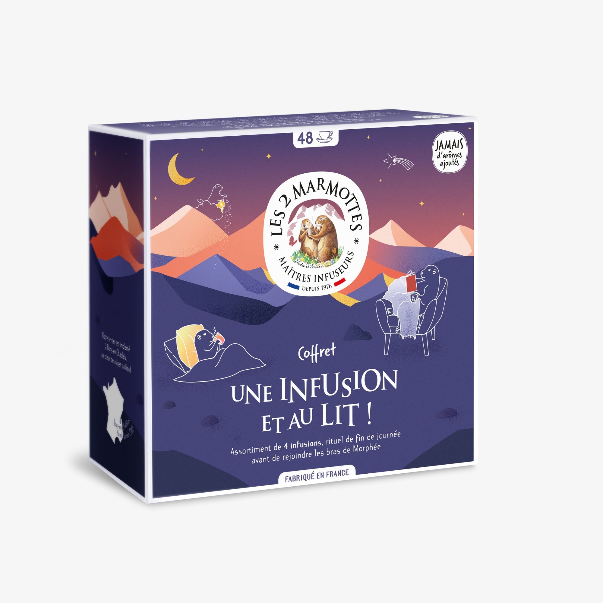Coffret cadeau tisane | Coffret Une Infusion et au lit ! Les 2 Marmottes