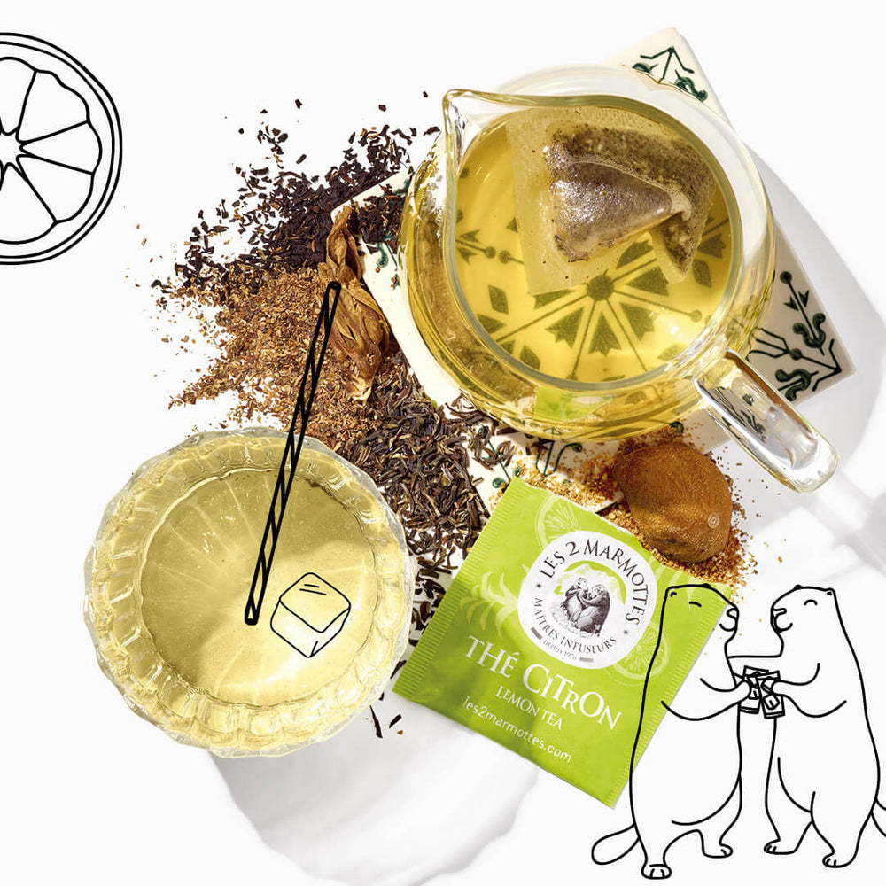 Thé citron bio | Thé noir et vert au citron bio Les 2 Marmottes